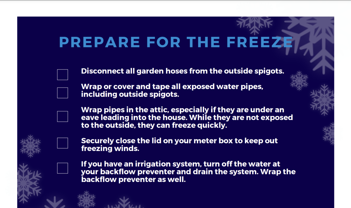 Freeze Preparation – West Keegans Bayou Improvement District